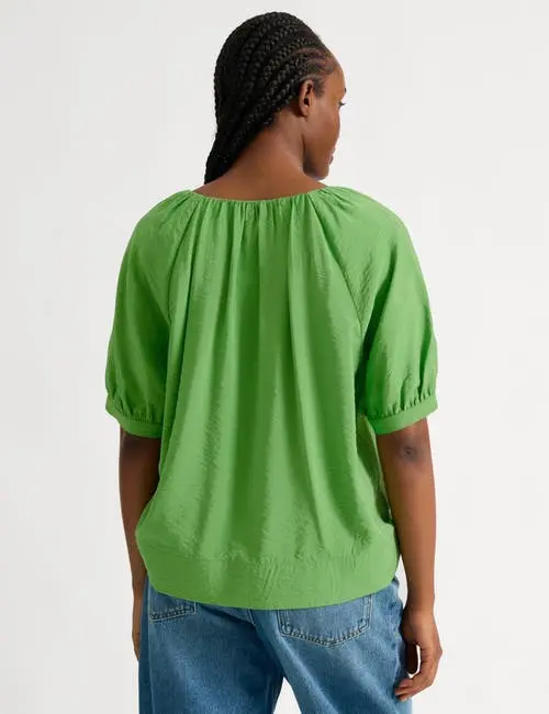 ALBARAY Air Flow V-neck Gathered Top