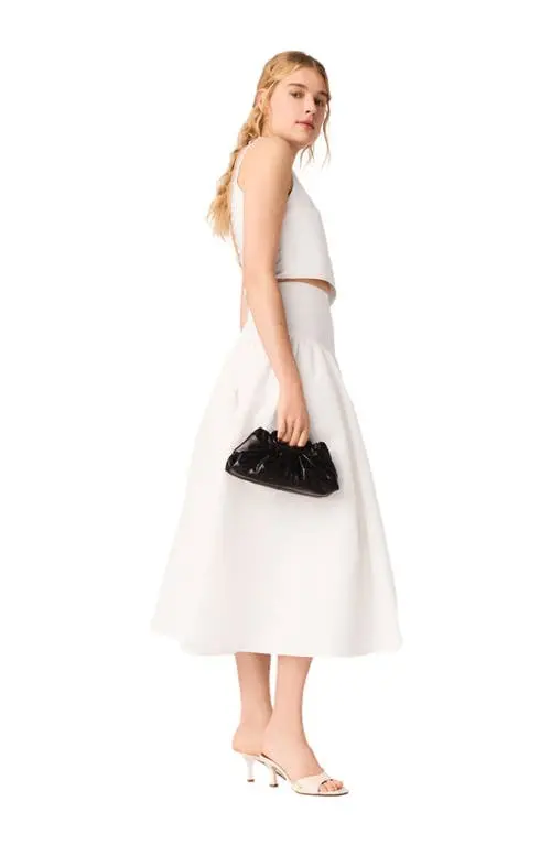 Maje Jewelled Collar Taffeta Crop Top