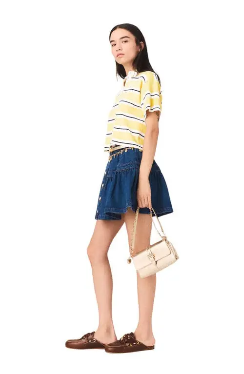 Maje Striped Knit Polo