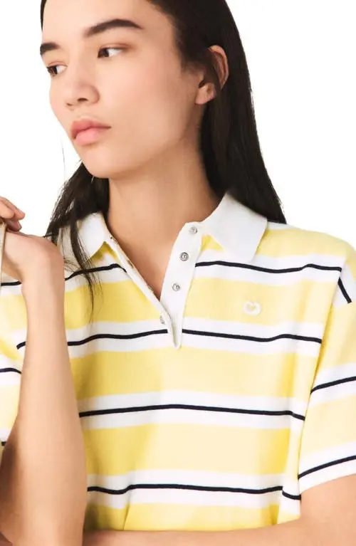 Maje Striped Knit Polo