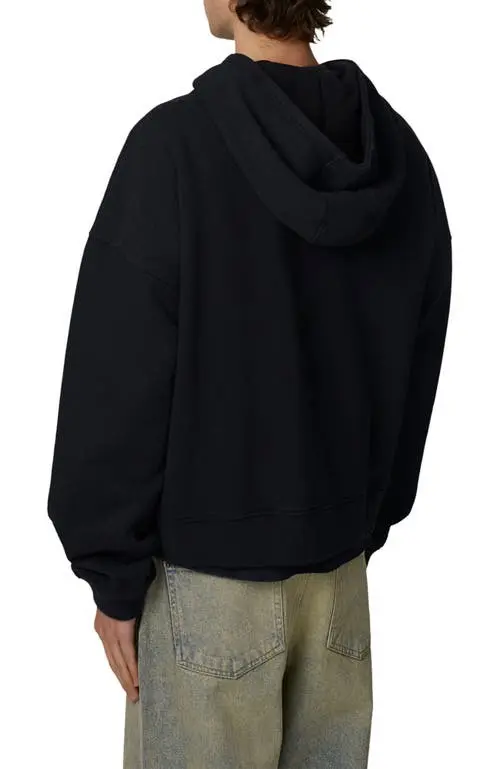 GOOD FOR NOTHING Boxy-fit Zipped Silhouette Hoodie