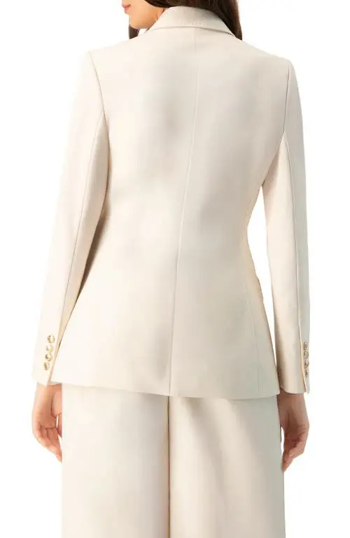 IVONNE Single-breasted Blazer With Notched Lapel - Ivory