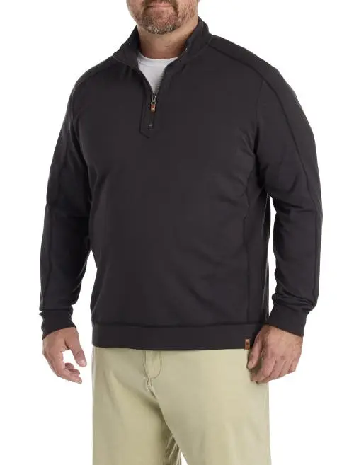 Tommy Bahama Big & Tall Ben And Terry Half-zip Pullover - Coal