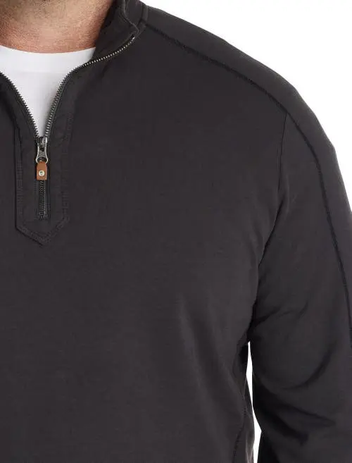 Tommy Bahama Big & Tall Ben And Terry Half-zip Pullover - Coal