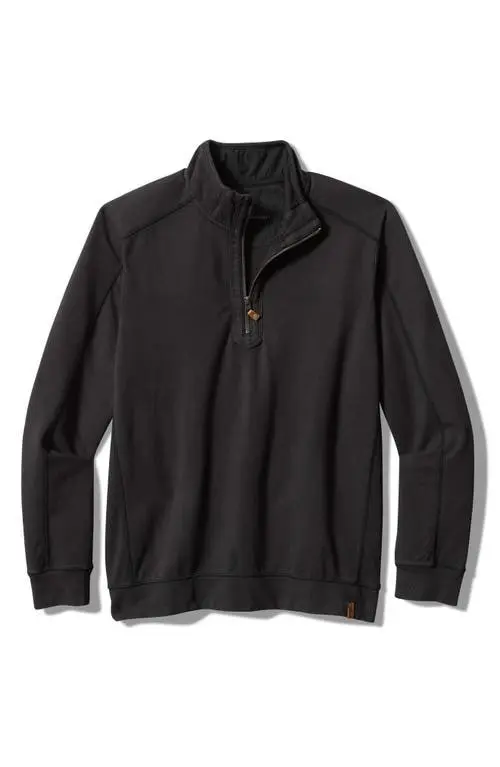 Tommy Bahama French Terry Half-zip Pullover - Coal