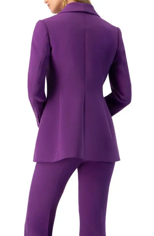 IVONNE Shawl Collar Single-breasted Blazer - Purple