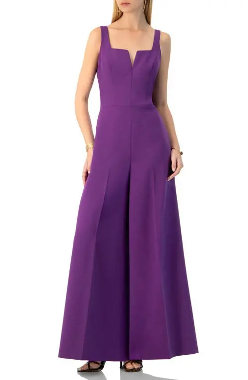 IVONNE Wide-leg Jumpsuit With Squared Neck - Purple