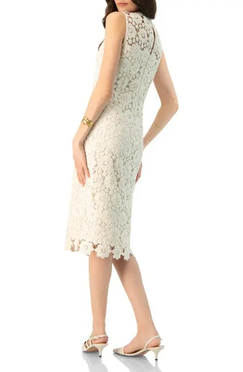 IVONNE Lace Short Dress With Round Neck