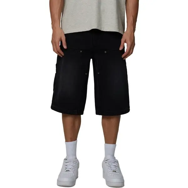 GOOD FOR NOTHING Carpenter Washed Denim Shorts - Black