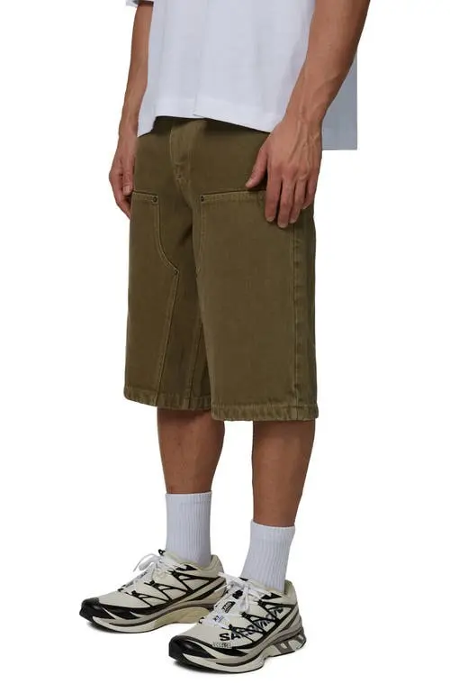 GOOD FOR NOTHING Carpenter Washed Denim Shorts - Brown