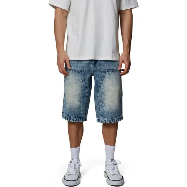 GOOD FOR NOTHING Carpenter Denim Shorts - Medium Blue