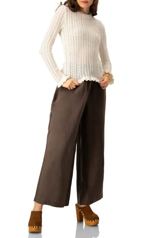 IVONNE Long Sleeve Knitted Blouse - Ivory