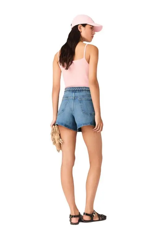 Maje Braided Denim Shorts