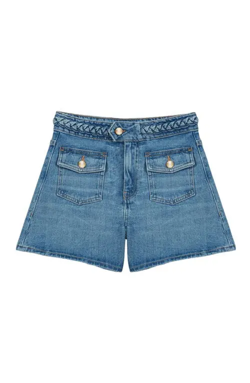 Maje Braided Denim Shorts