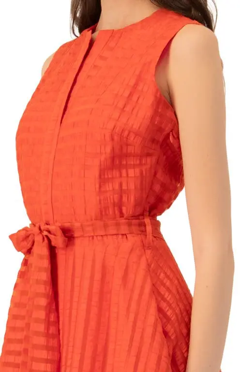 IVONNE Midi A-line Dress With Stripes