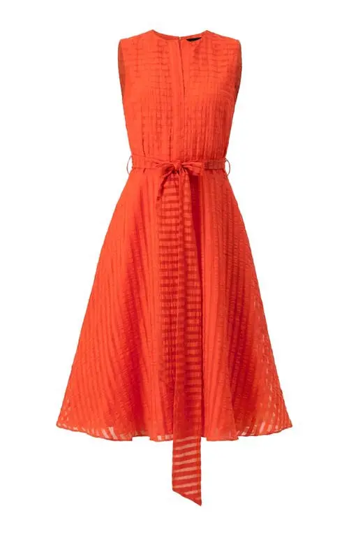 IVONNE Midi A-line Dress With Stripes