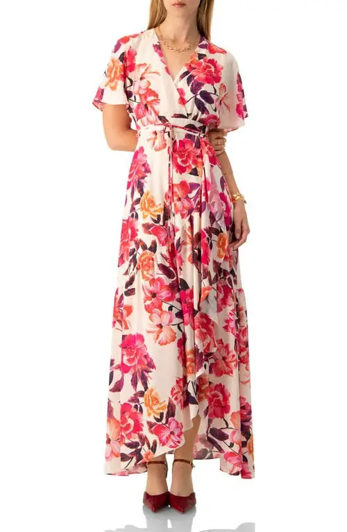IVONNE Floral Wrap Maxi Dress - Ivory