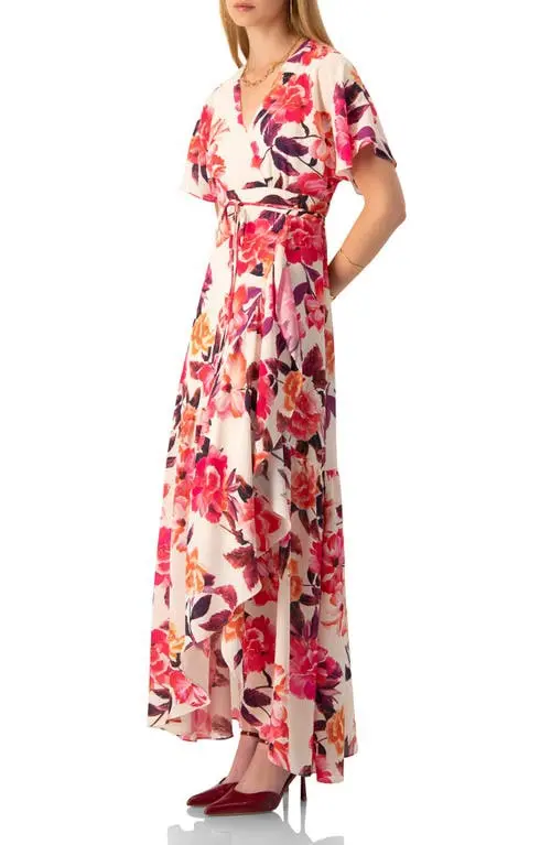 IVONNE Floral Wrap Maxi Dress - Ivory