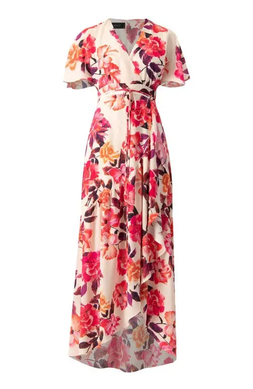 IVONNE Floral Wrap Maxi Dress - Ivory