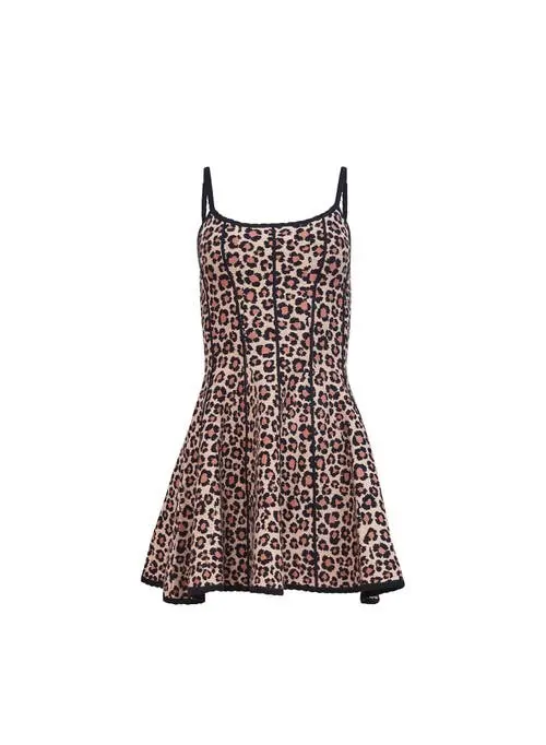 FLEUR DU MAL Flared Corset Mini Dress