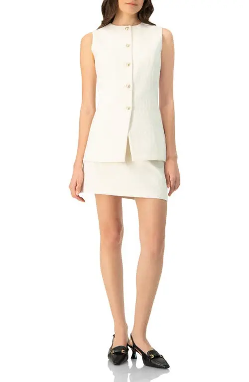 IVONNE Jacquard Mini Skirt - Ivory