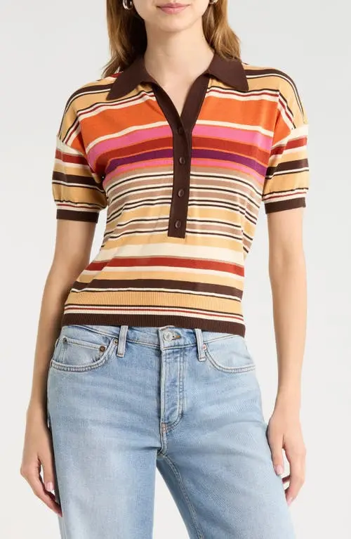 Faithfull The Brand Sable Stripe Knit Polo