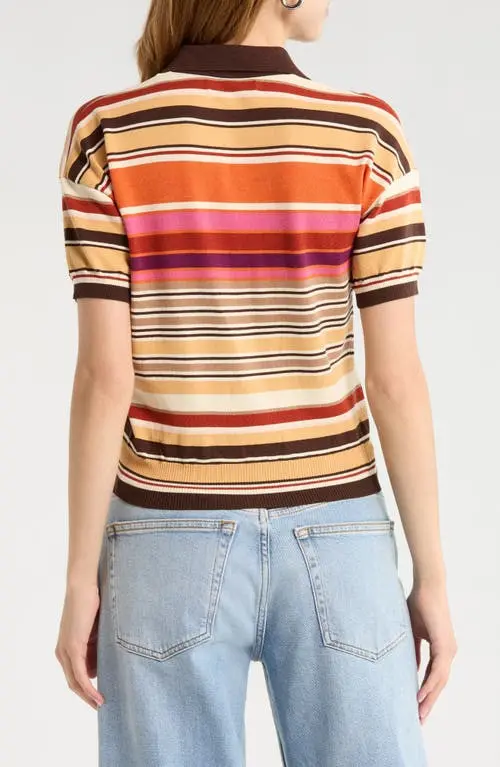 Faithfull The Brand Sable Stripe Knit Polo