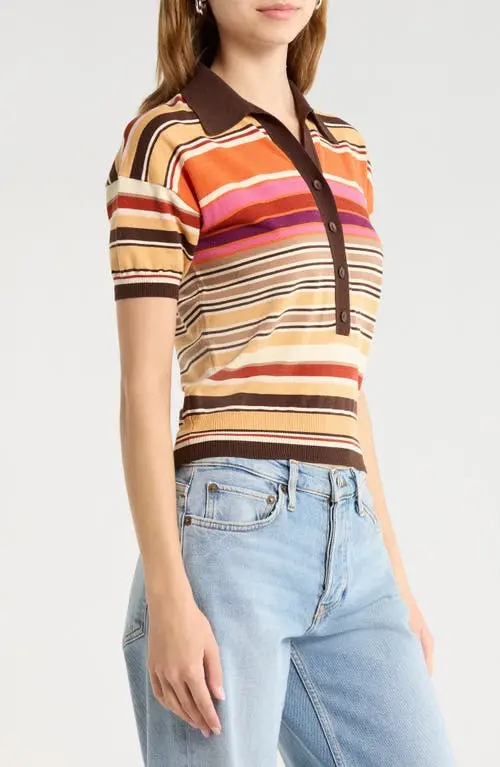 Faithfull The Brand Sable Stripe Knit Polo