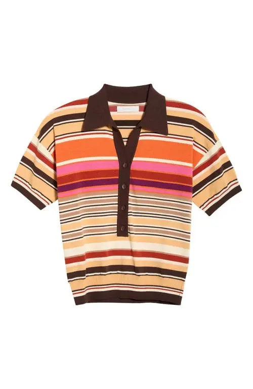 Faithfull The Brand Sable Stripe Knit Polo