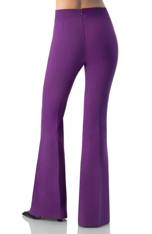 IVONNE Flared Trousers With Pleats - Purple