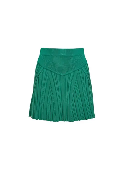 FLEUR DU MAL Rib Flared Mini Skirt