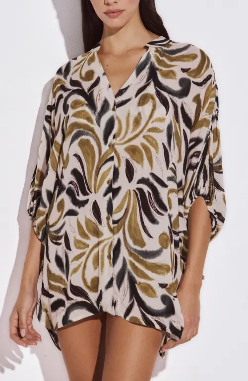 LIDA SWIMWEAR Aphrodite Cover-up Shirt - Olive Marble