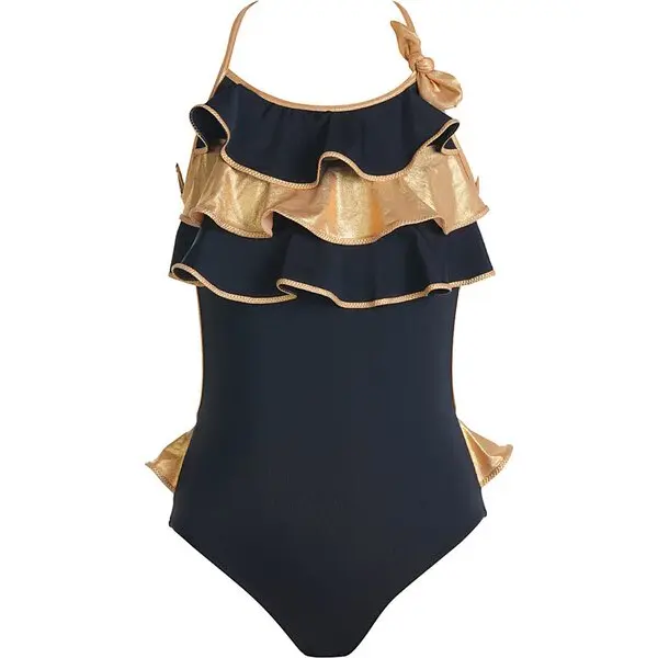 NESSI BYRD Maillot With Ruffle Detail - Black
