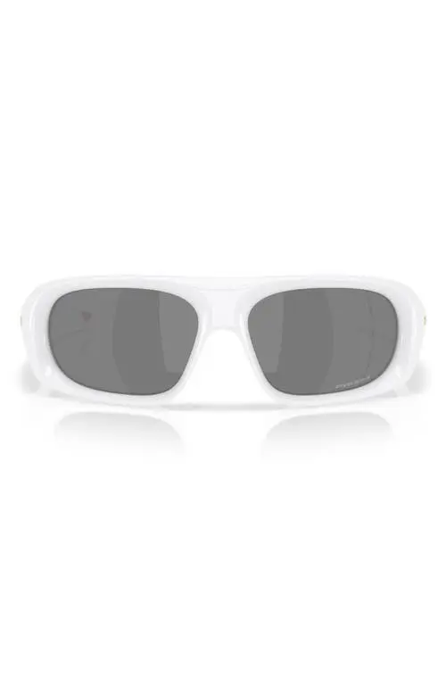 Oakley 61mm Prizm™ Shield Sunglasses - Pearl White/black