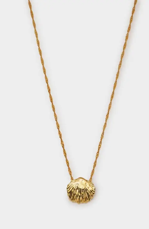 KATIE LOXTON Cochellia Twist Necklace With Shell Charm - Gold