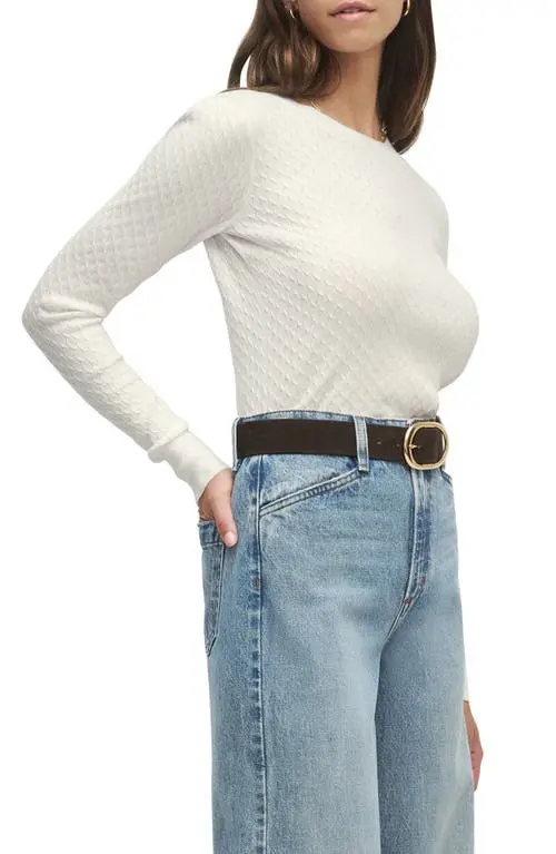 FAVORITE DAUGHTER Textured Knit Crewneck Top