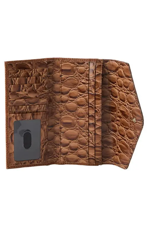 Brahmin Veronica Croc Embossed Leather Wallet - Cinnamon