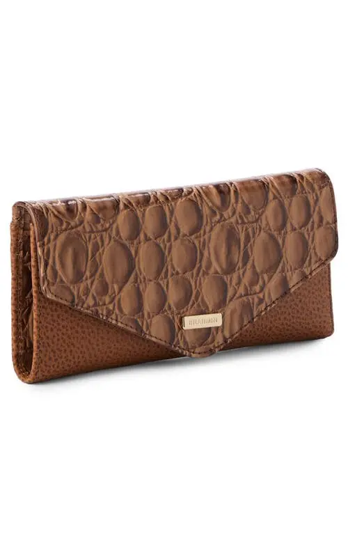 Brahmin Veronica Croc Embossed Leather Wallet - Cinnamon