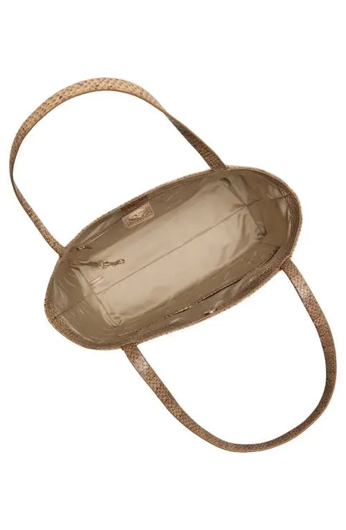 Brahmin Croc Embossed Leather Tote - Light Pecan