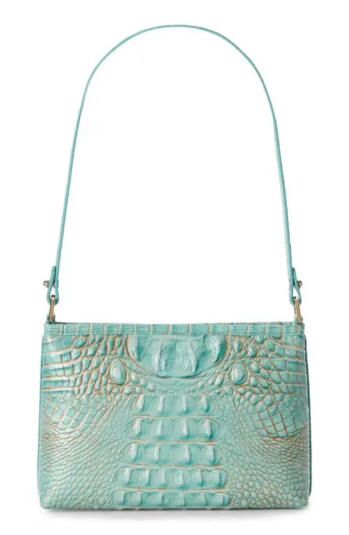 Brahmin Croc Embossed Leather Shoulder Bag - Waterfall