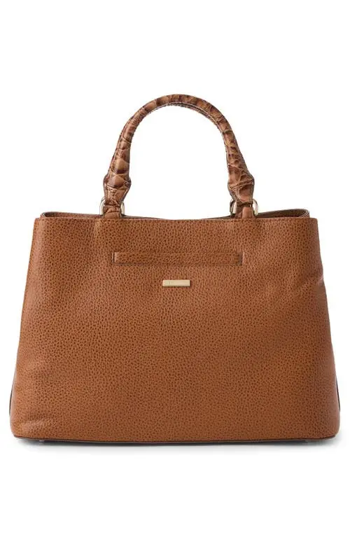 Brahmin Small Denise Leather Satchel - Cinnamon