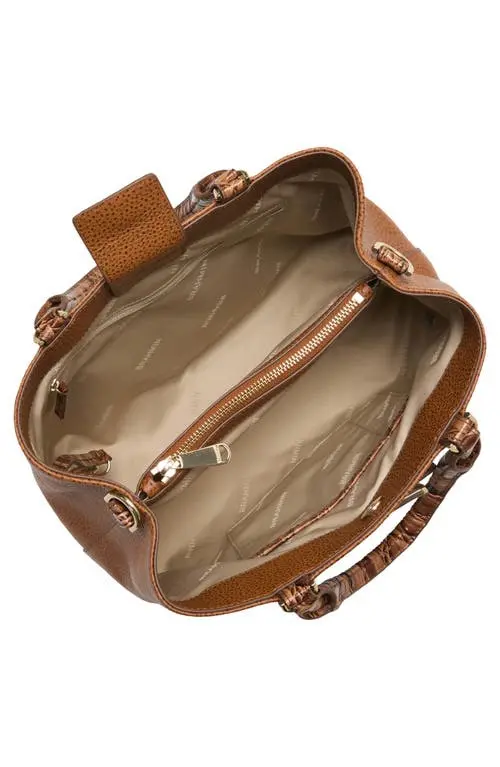 Brahmin Small Denise Leather Satchel - Cinnamon