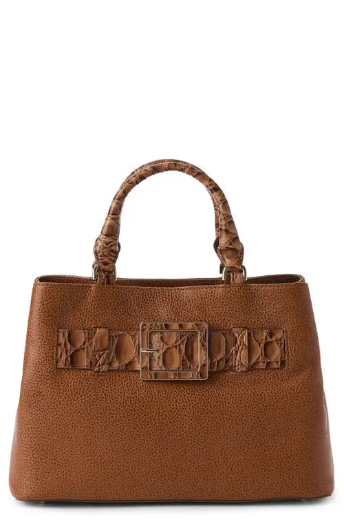 Brahmin Small Denise Leather Satchel - Cinnamon