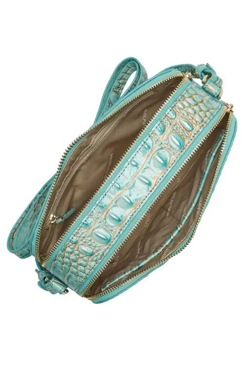 Brahmin Danica Croc Embossed Leather Crossbody Bag - Waterfall