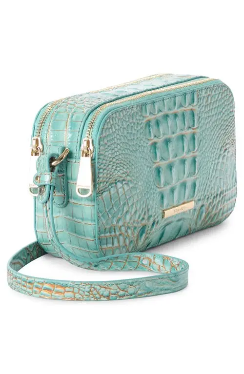 Brahmin Danica Croc Embossed Leather Crossbody Bag - Waterfall