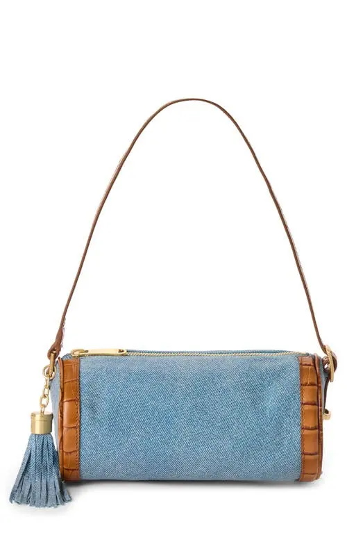 Brahmin Billie Croc Embossed Barrel Bag