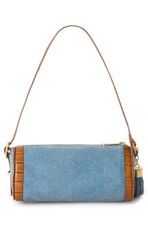 Brahmin Billie Croc Embossed Barrel Bag