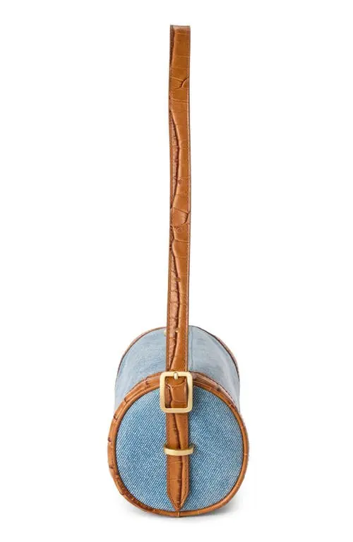 Brahmin Billie Croc Embossed Barrel Bag