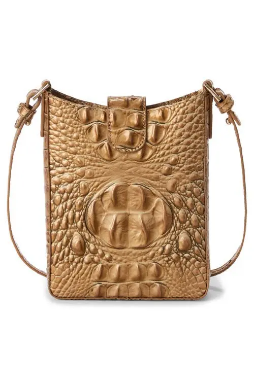 Brahmin Croc Embossed Leather Crossbody Bag