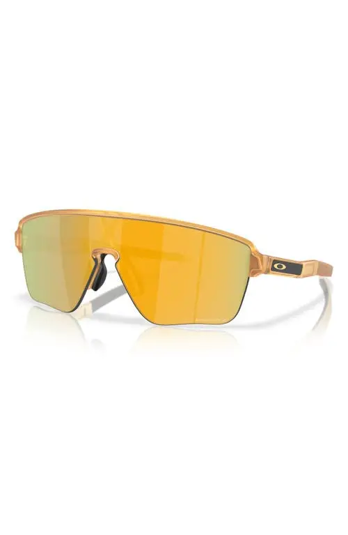 Oakley Corridor 142mm Semi Rimless Prizm™ Polarized Shield Sunglasses - Gold